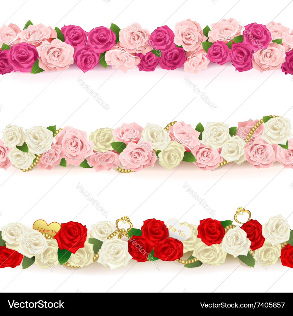 Flower borders Royalty Free Vector Image - VectorStock
