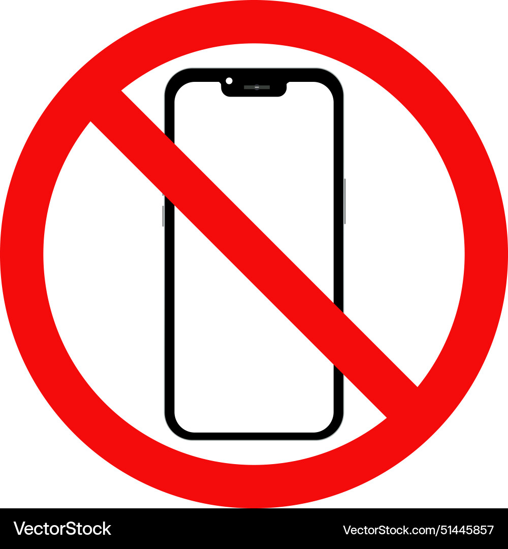 Mobile camera prohibited sign no photography Vector Image