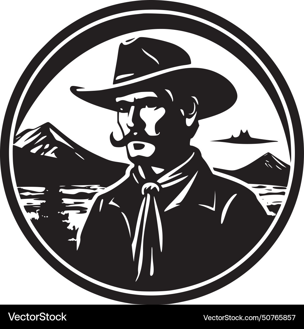 Western - black and white Royalty Free Vector Image