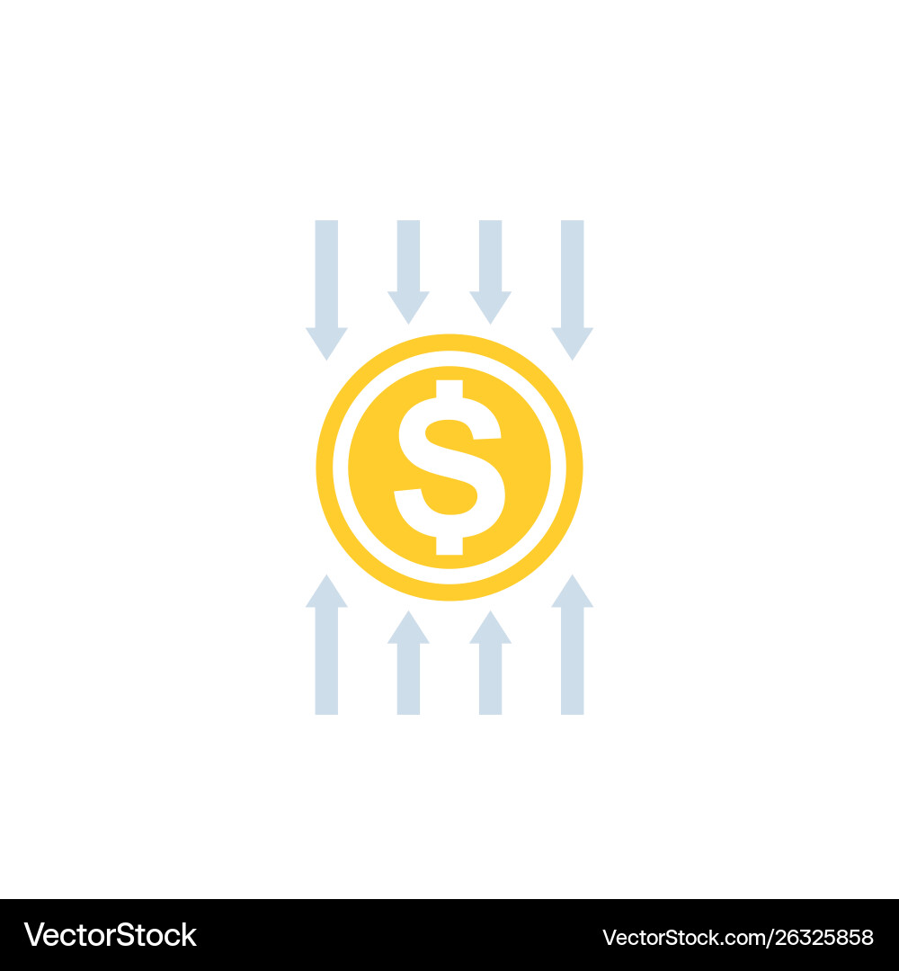 Cost reduce optimization efficiency Royalty Free Vector