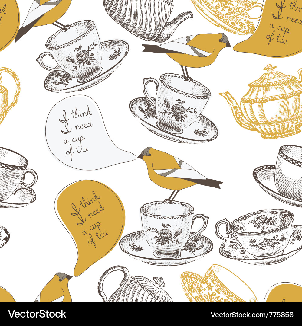 Tea time Royalty Free Vector Image - VectorStock
