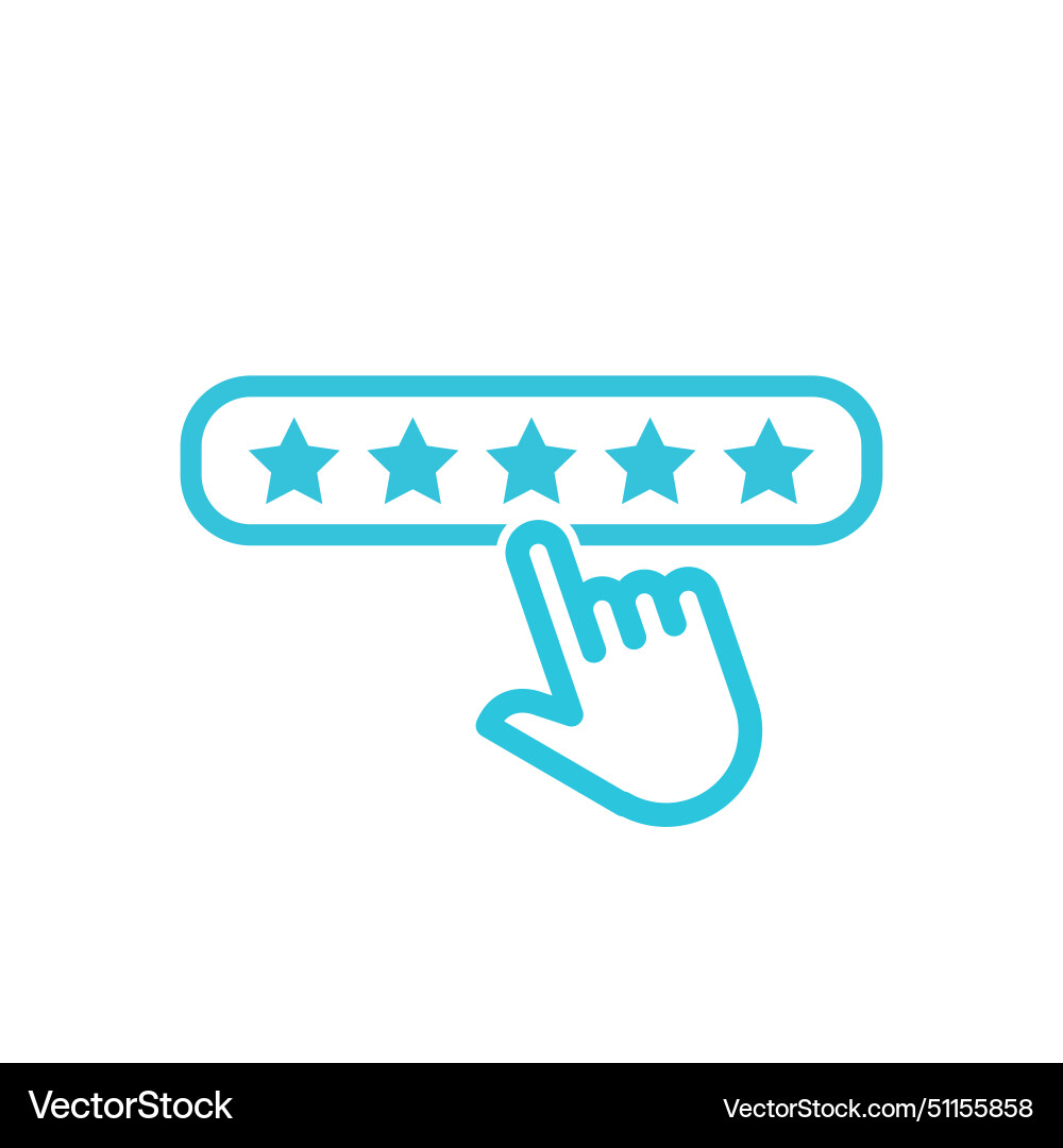 Usability evaluation stars icon five Royalty Free Vector