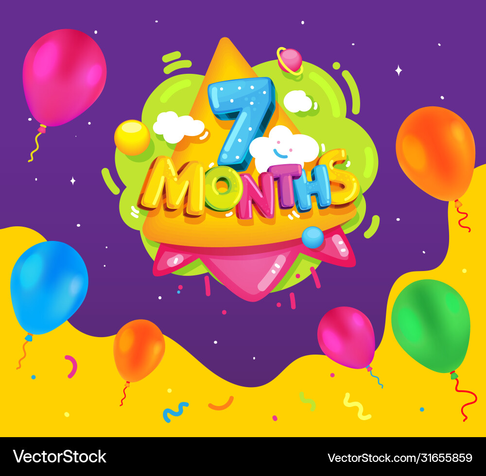 7 months baby Royalty Free Vector Image - VectorStock