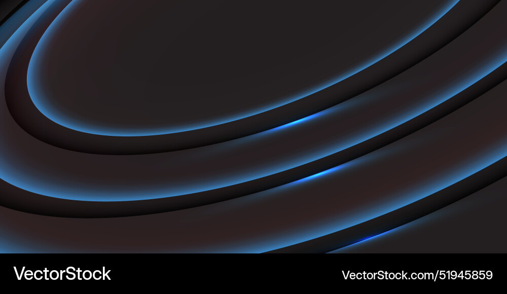 Abstract blue curve on black design modern Vector Image