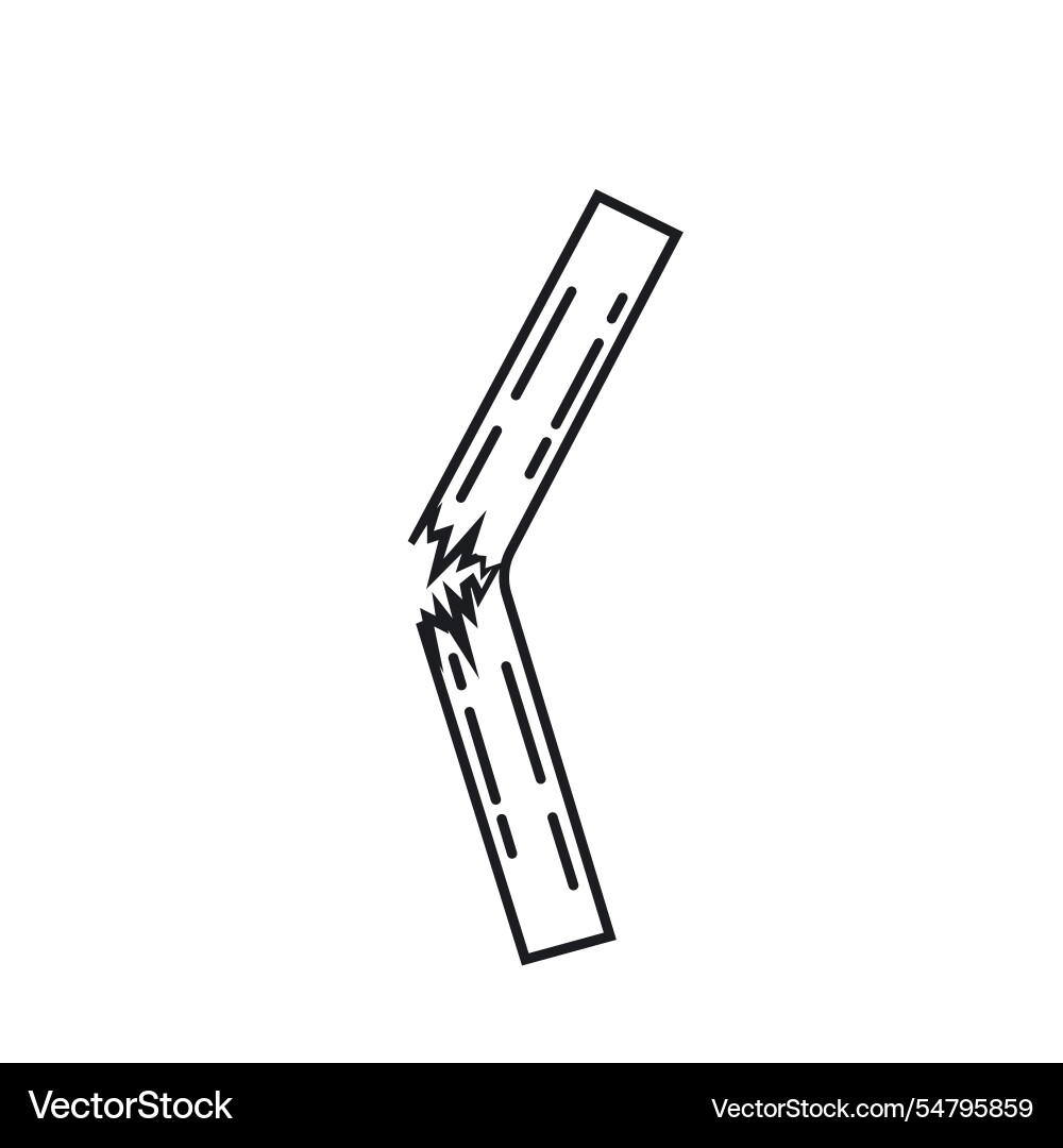 Broken or brittle wood icon element design web Vector Image