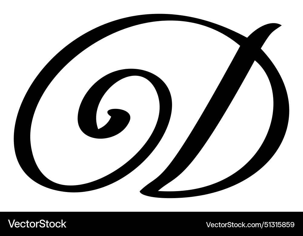 Fancy Calligraphy Letter D