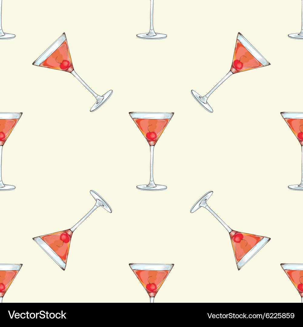 Cocktail pattern Royalty Free Vector Image - VectorStock
