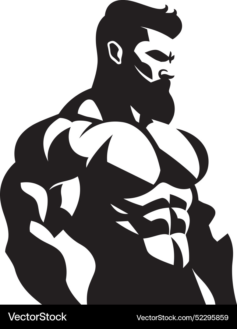 Dynamic shadows inked muscles intensity ebony Vector Image