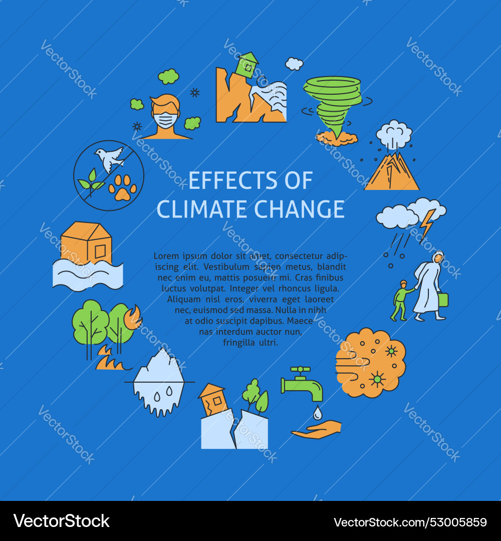 Effects of climate change banner Royalty Free Vector Image