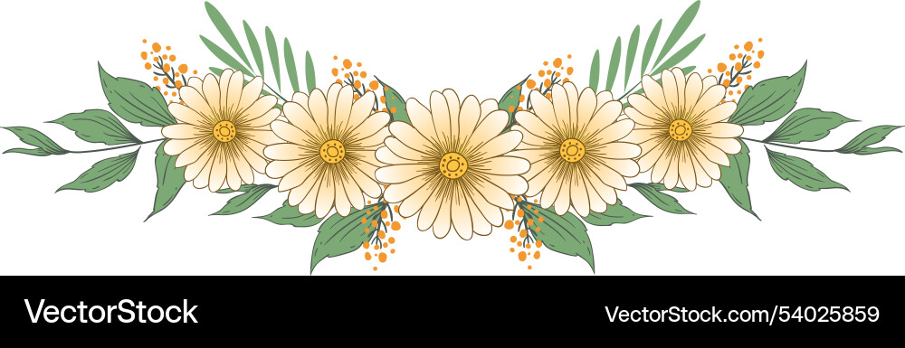 Floral divider colorful flower Royalty Free Vector Image