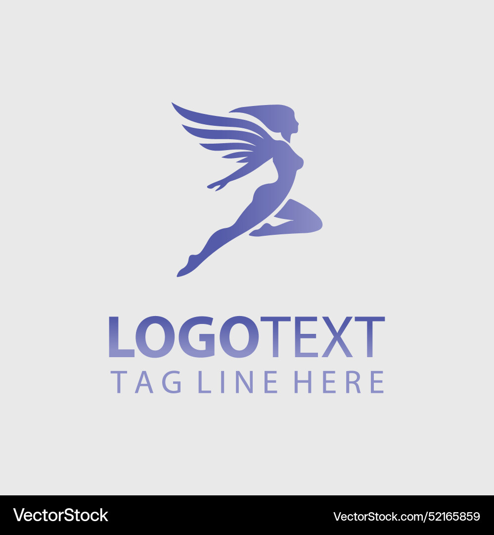 Flying women logo Royalty Free Vector Image - VectorStock