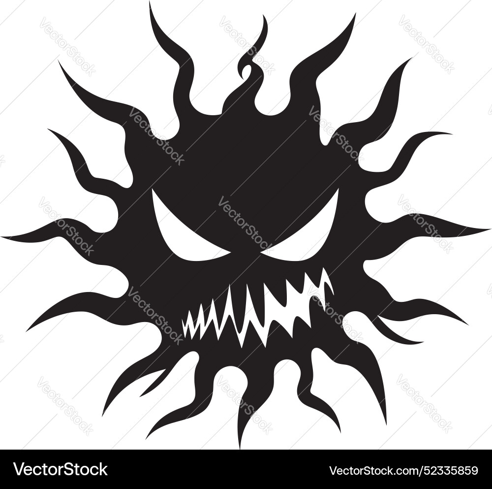 Furious dawn angry suns rage infernal blaze black Vector Image