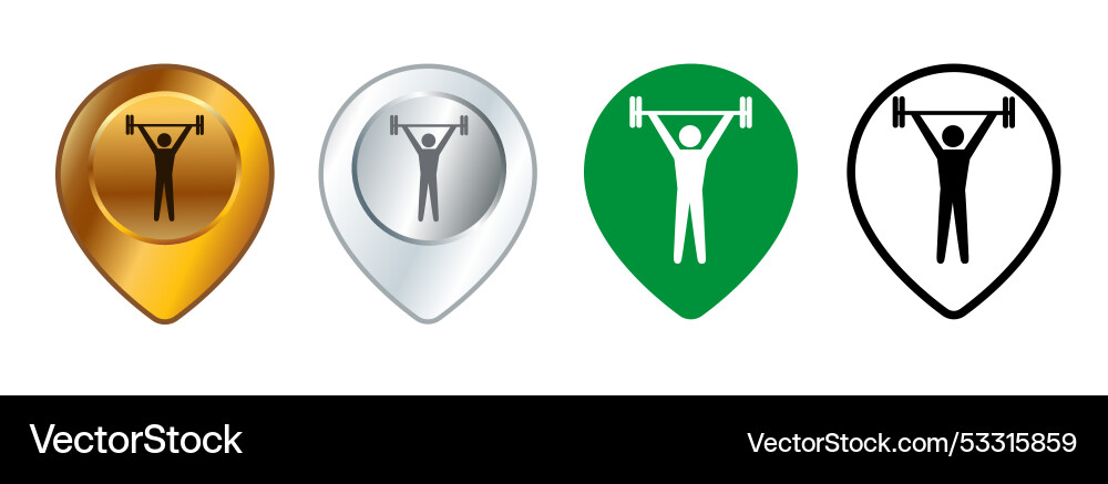 Gym location bodybuilder area map destination Vector Image