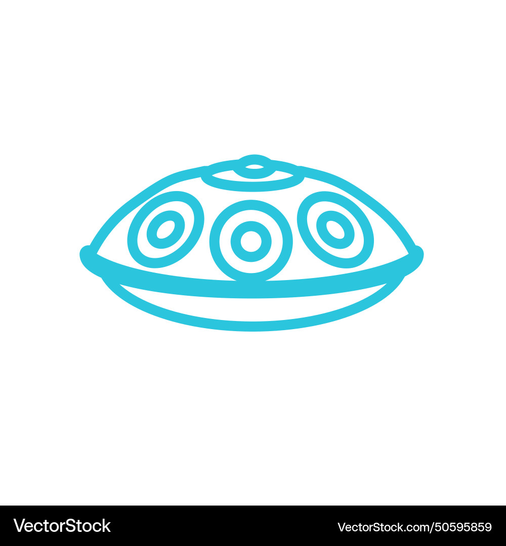 Handpan instrument icon from blue set Royalty Free Vector