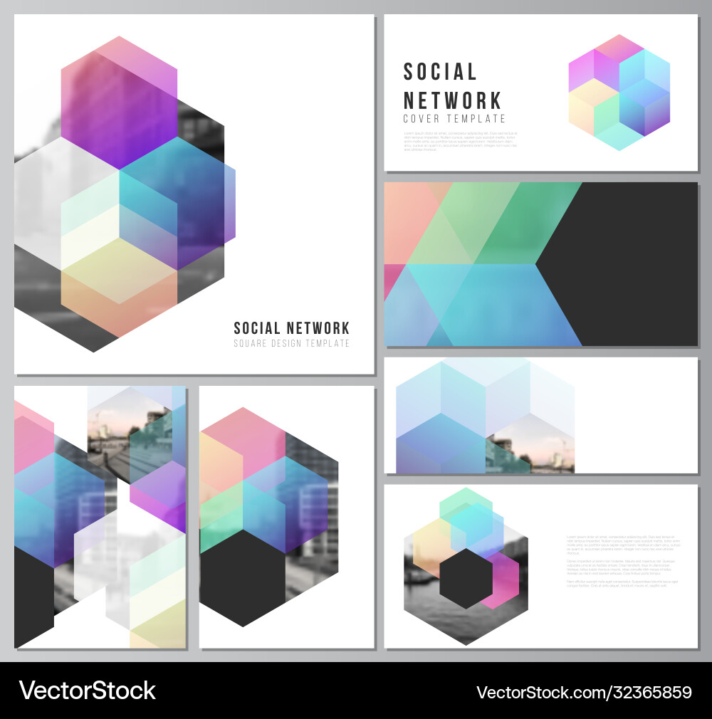 Layouts modern social network mockups Royalty Free Vector