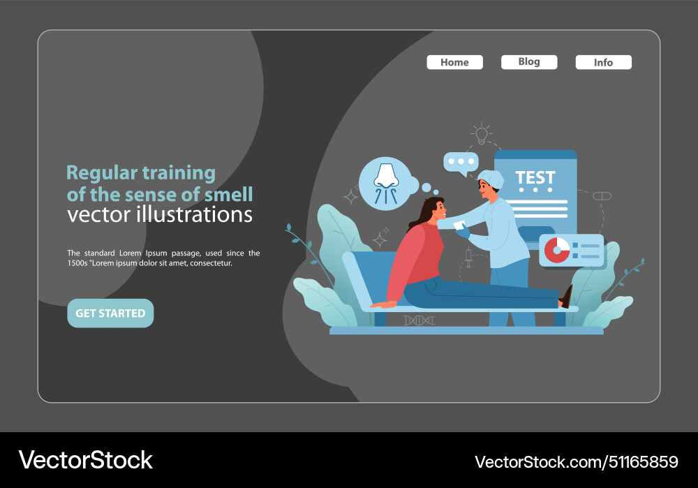 Olfactory training a patient engages Royalty Free Vector