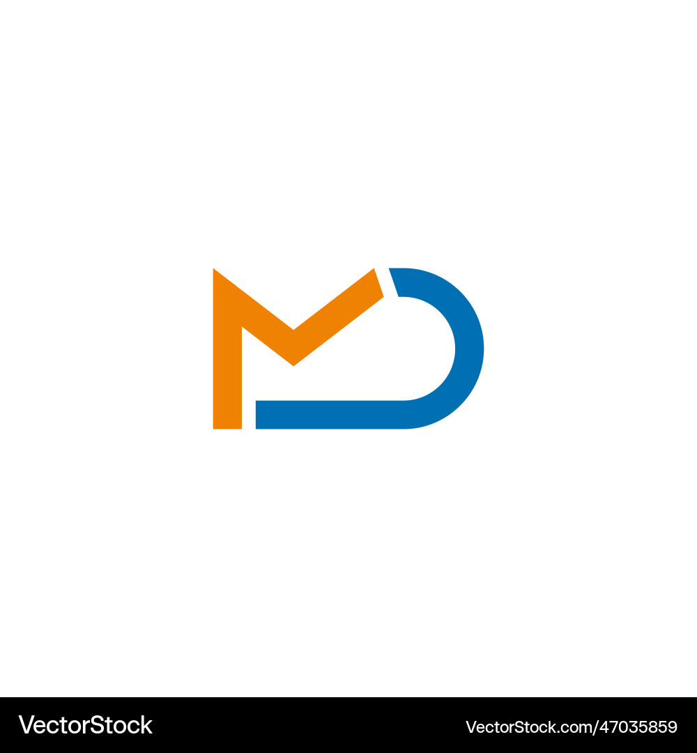 Simple geometric letter md motion line logo Vector Image