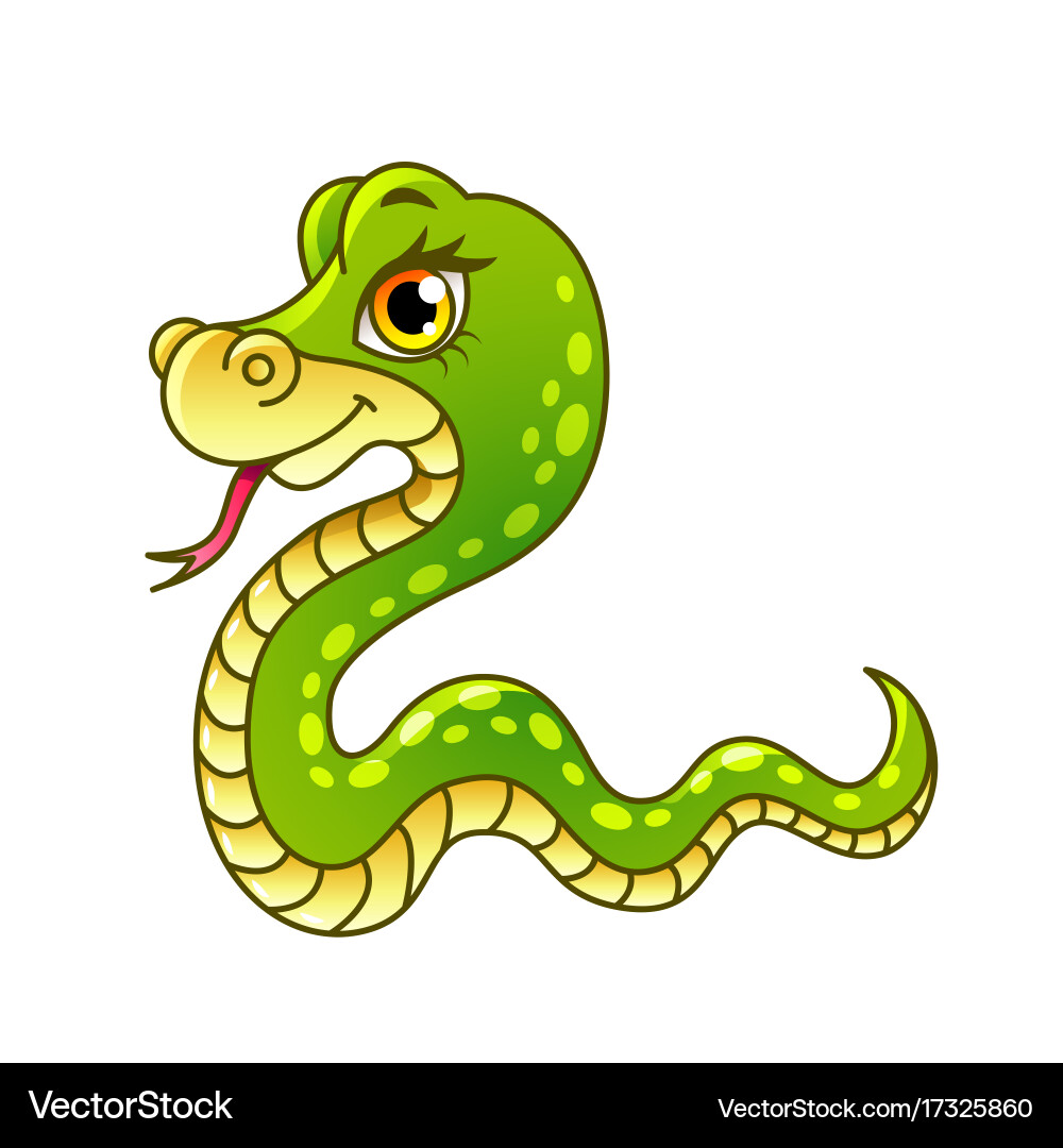 Cartoon snake isolated Royalty Free Vector Image