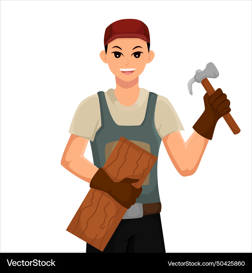 Craftsman character design Royalty Free Vector Image