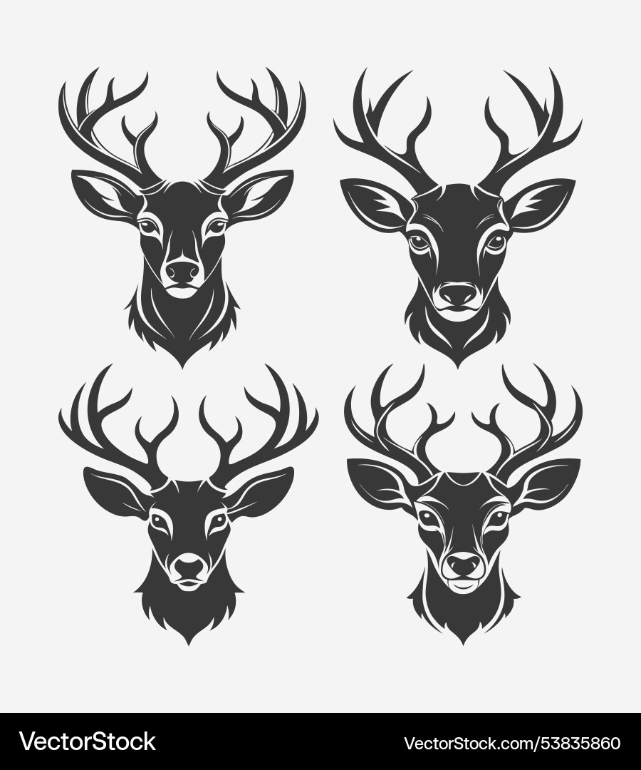 Deer face silhouette Royalty Free Vector Image