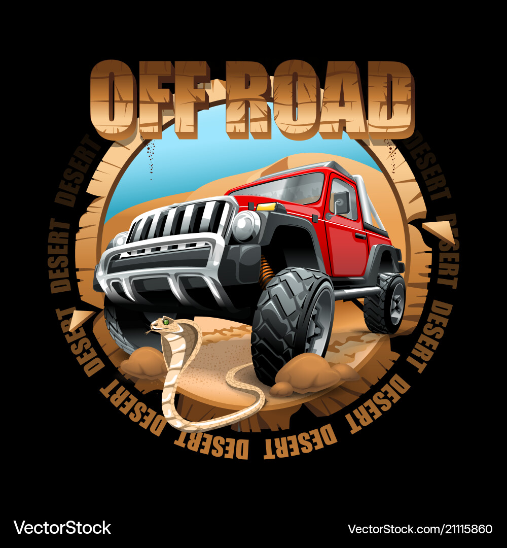 Desert Off-Road SUV Adventure Royalty Free Vector Image