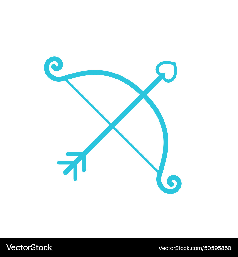 Eros bow and arrow from blue icon set Royalty Free Vector