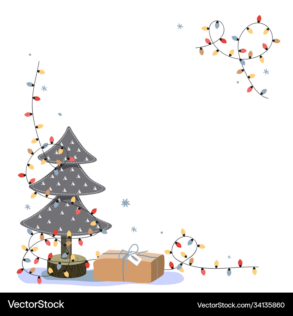Festive Christmas Corner Royalty Free Vector Image