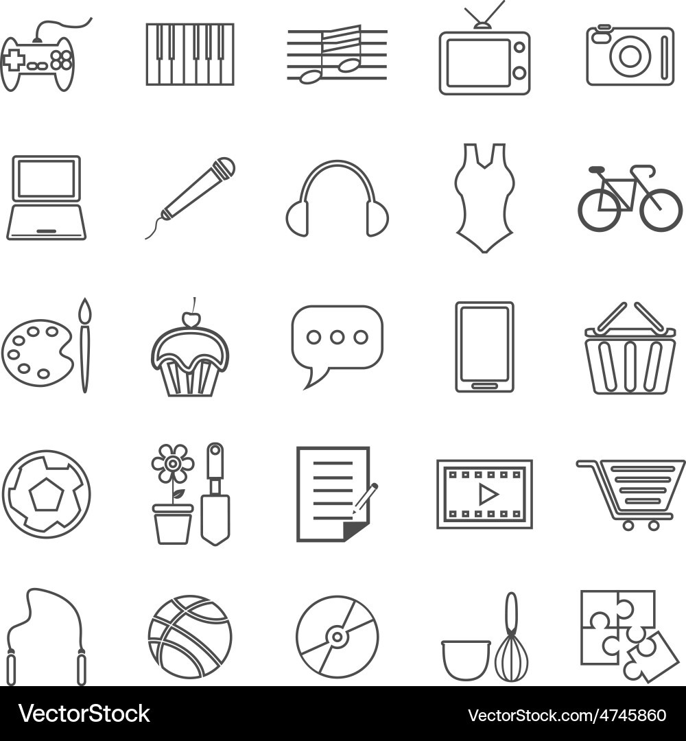 Hobby Icon Set - Diverse Activities Royalty Free Vector