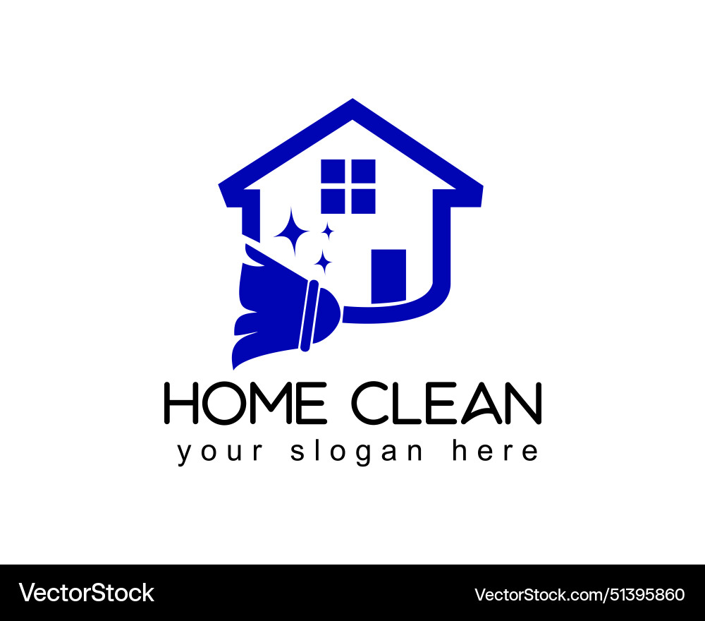Home clean logo Royalty Free Vector Image - VectorStock