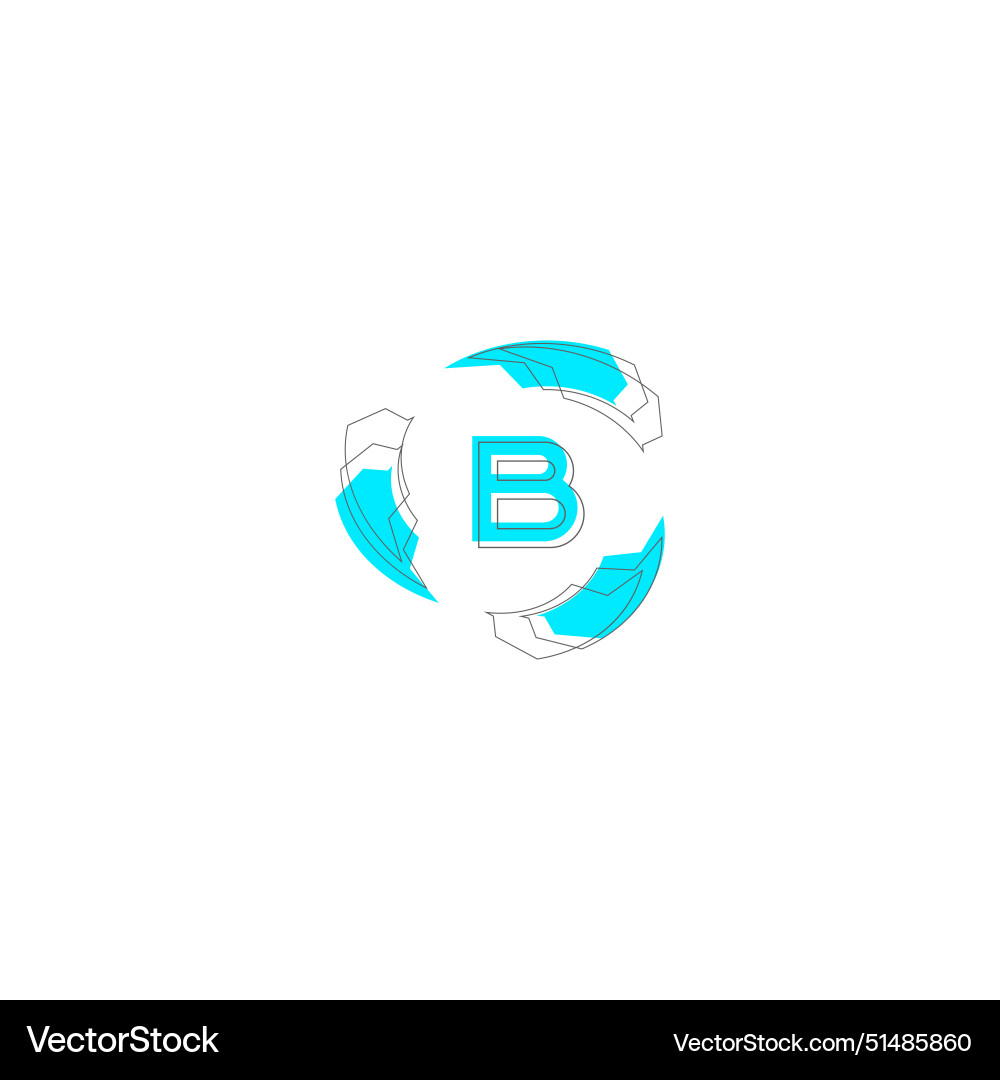 Initial letter b minimal brand identity logo Vector Image