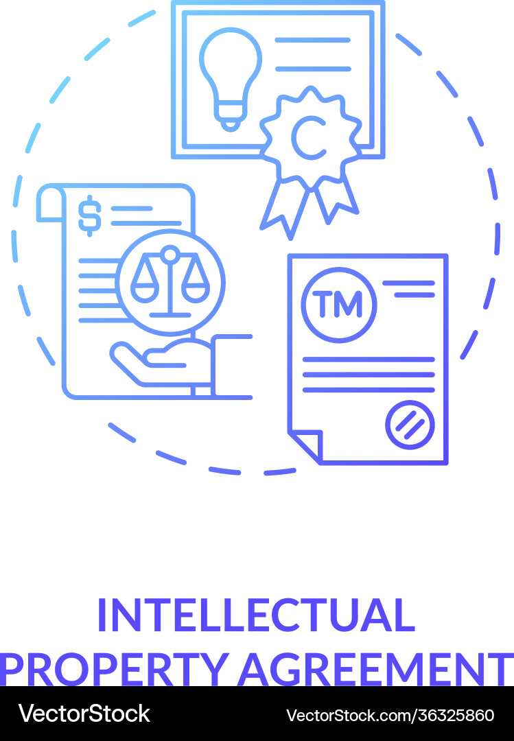 Intellectual property agreement concept icon Vector Image