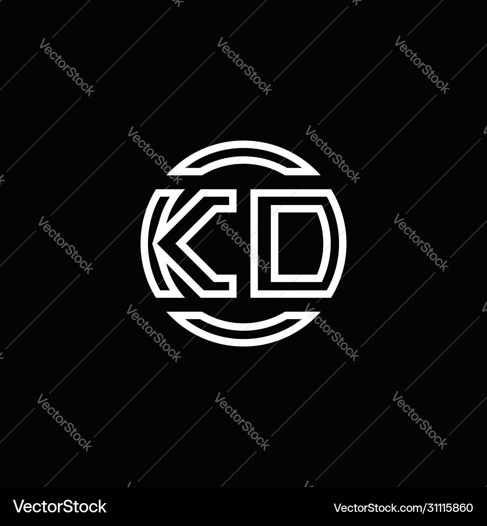 Kd logo monogram with negative space circle Vector Image