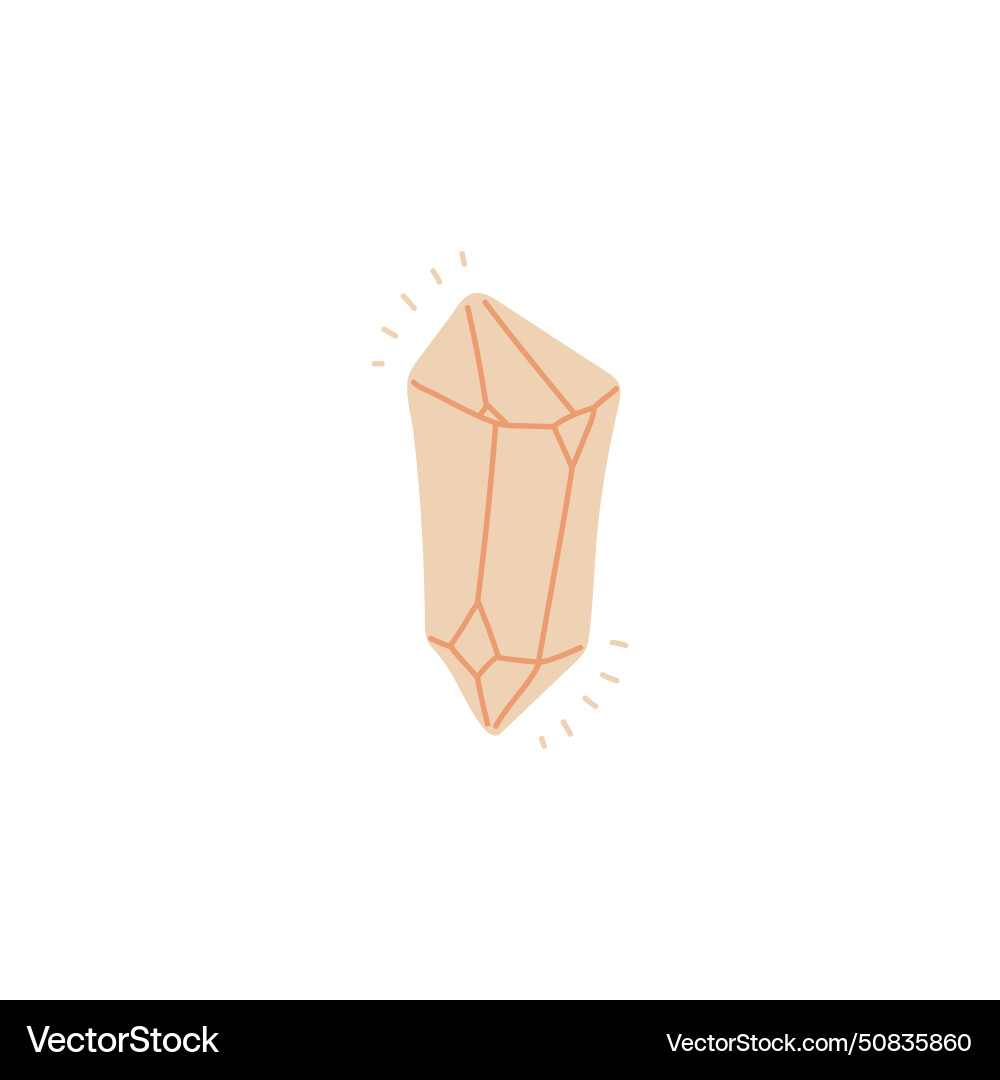 Magic crystal icon wicca pagan faith Royalty Free Vector