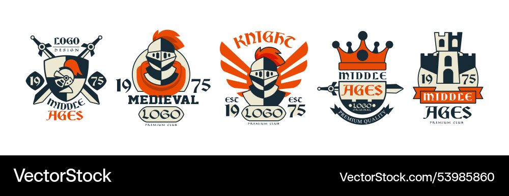 Middle ages logo design and medieval emblem Vector Image