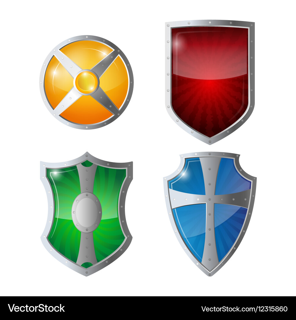 Reflection glossy green orange blue yellow red Vector Image