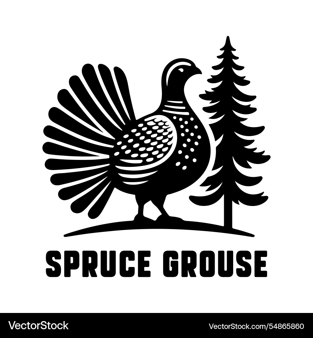 Versatile spruce grouse silhouette for posters Vector Image