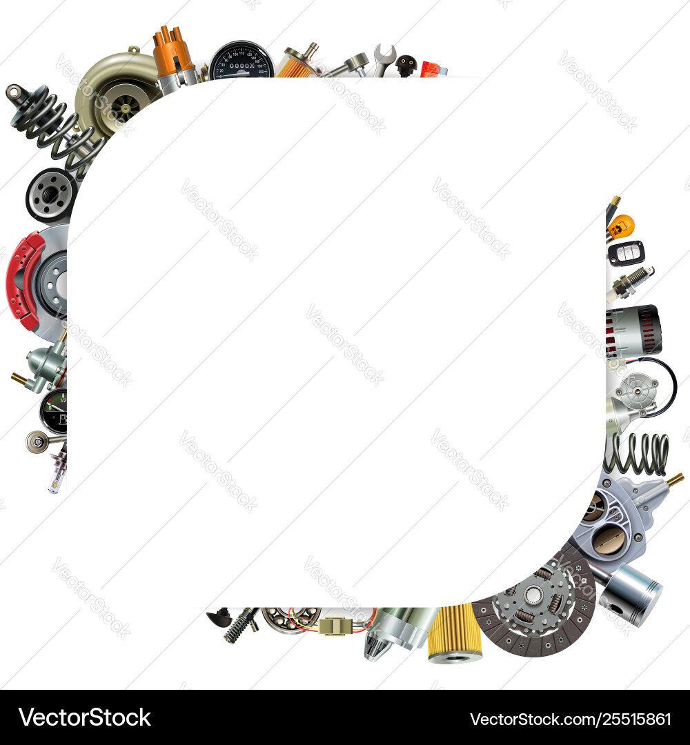 Car parts corner frame Royalty Free Vector Image