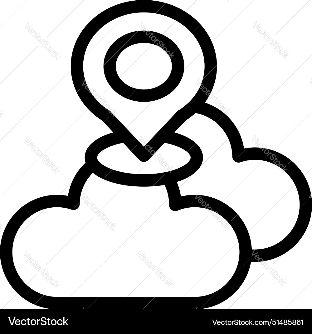 Cloud computing location icon concept Royalty Free Vector