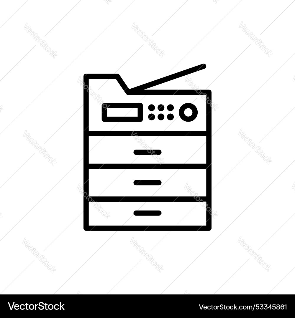 Copier line icon isolated on white background Vector Image