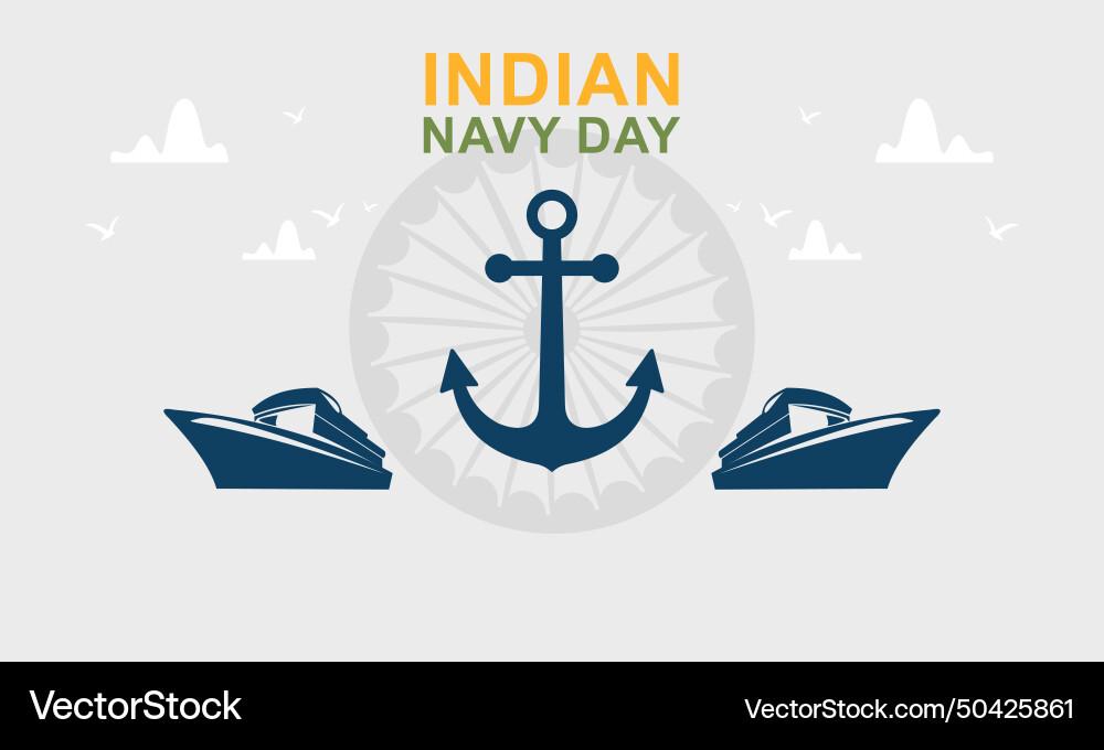 Indian navy day 4 december template Royalty Free Vector