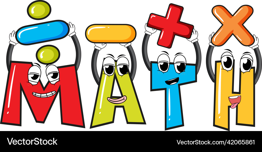 Math Symbols Word Art Royalty Free Vector Image