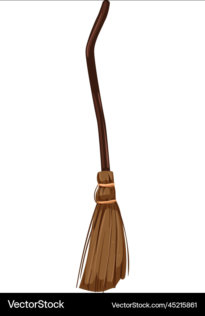 Old witch broom cartoon Royalty Free Vector Image