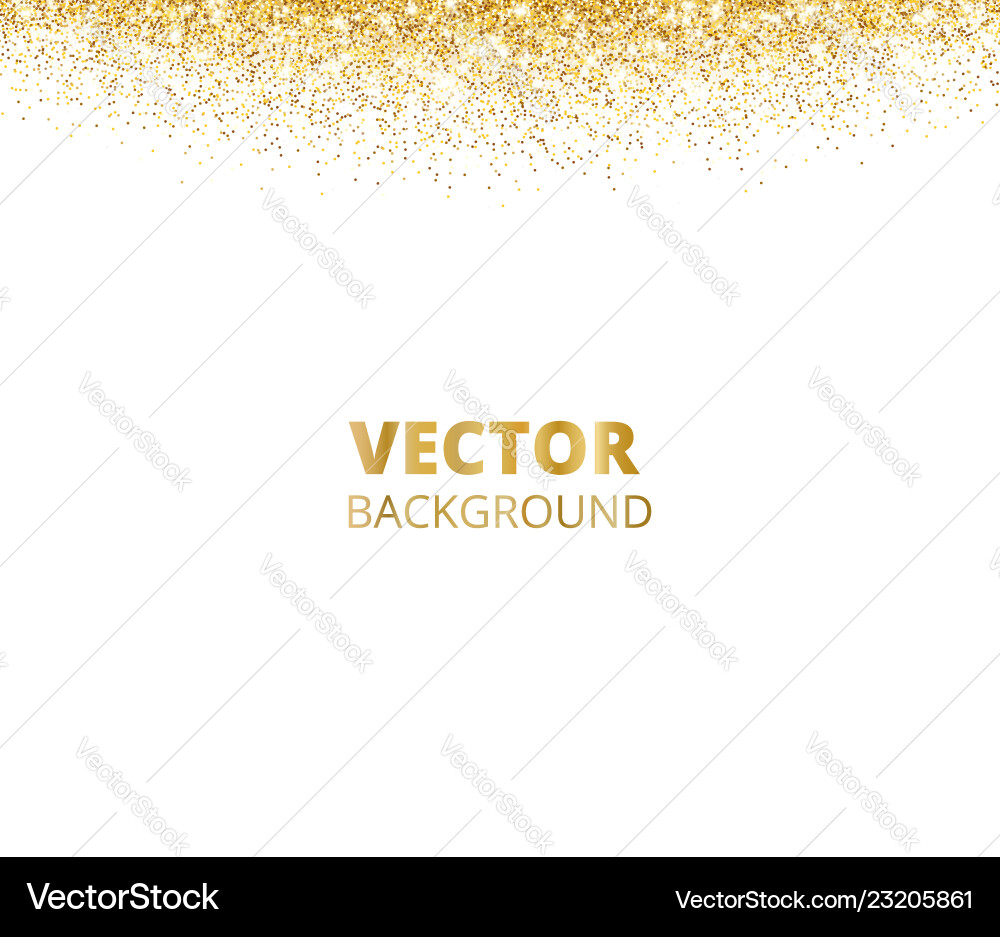 Sparkling glitter border frame falling golden Vector Image
