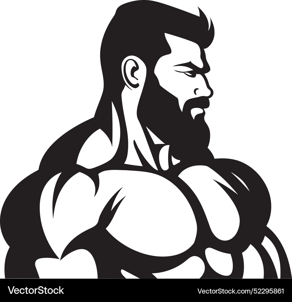Verve bold bodybuilder designsculpted silhouette Vector Image