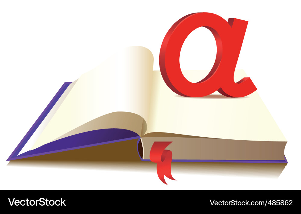 Book and letters Royalty Free Vector Image - VectorStock