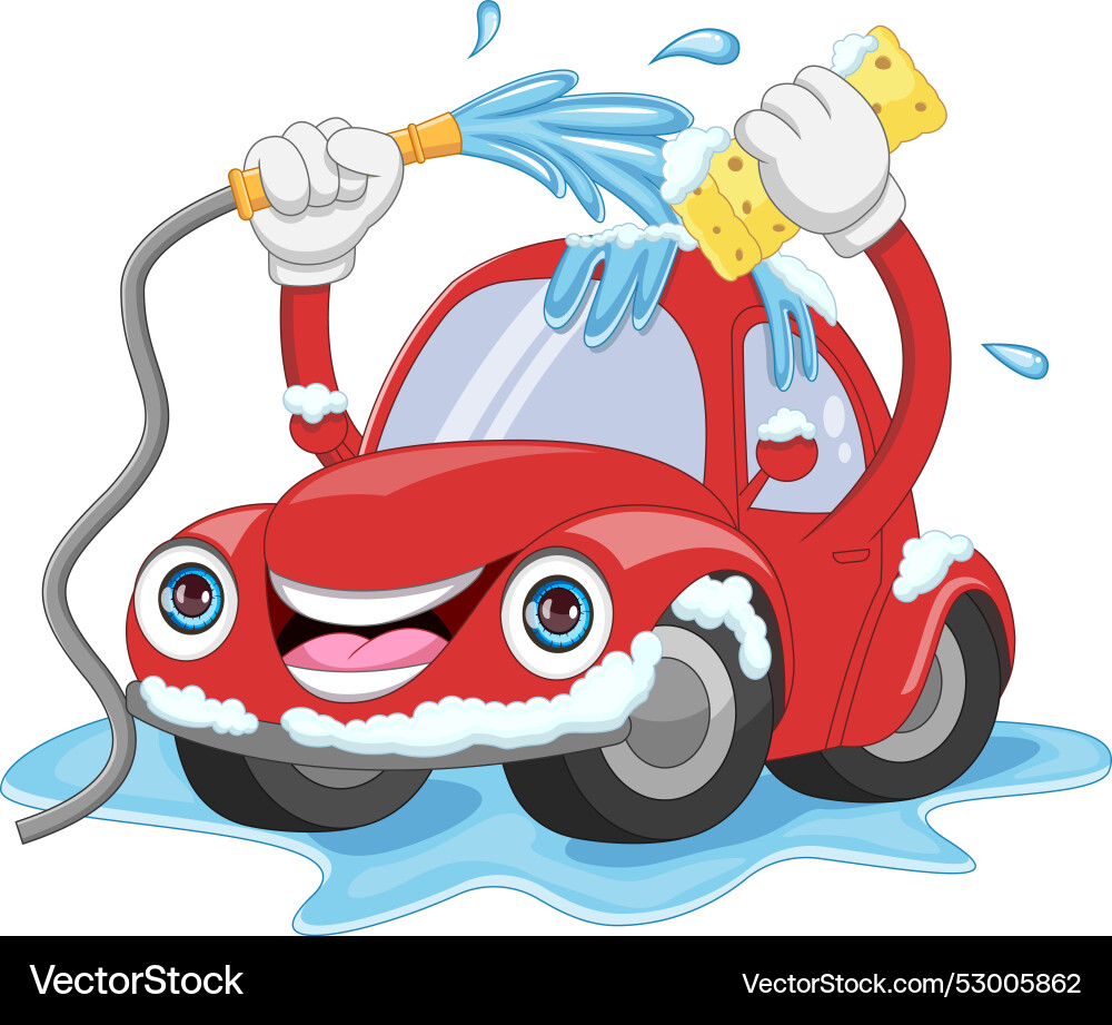 Car wash cartoon Royalty Free Vector Image - VectorStock