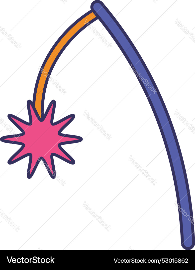 Cat toy ball on string and stick accessory Vector Image