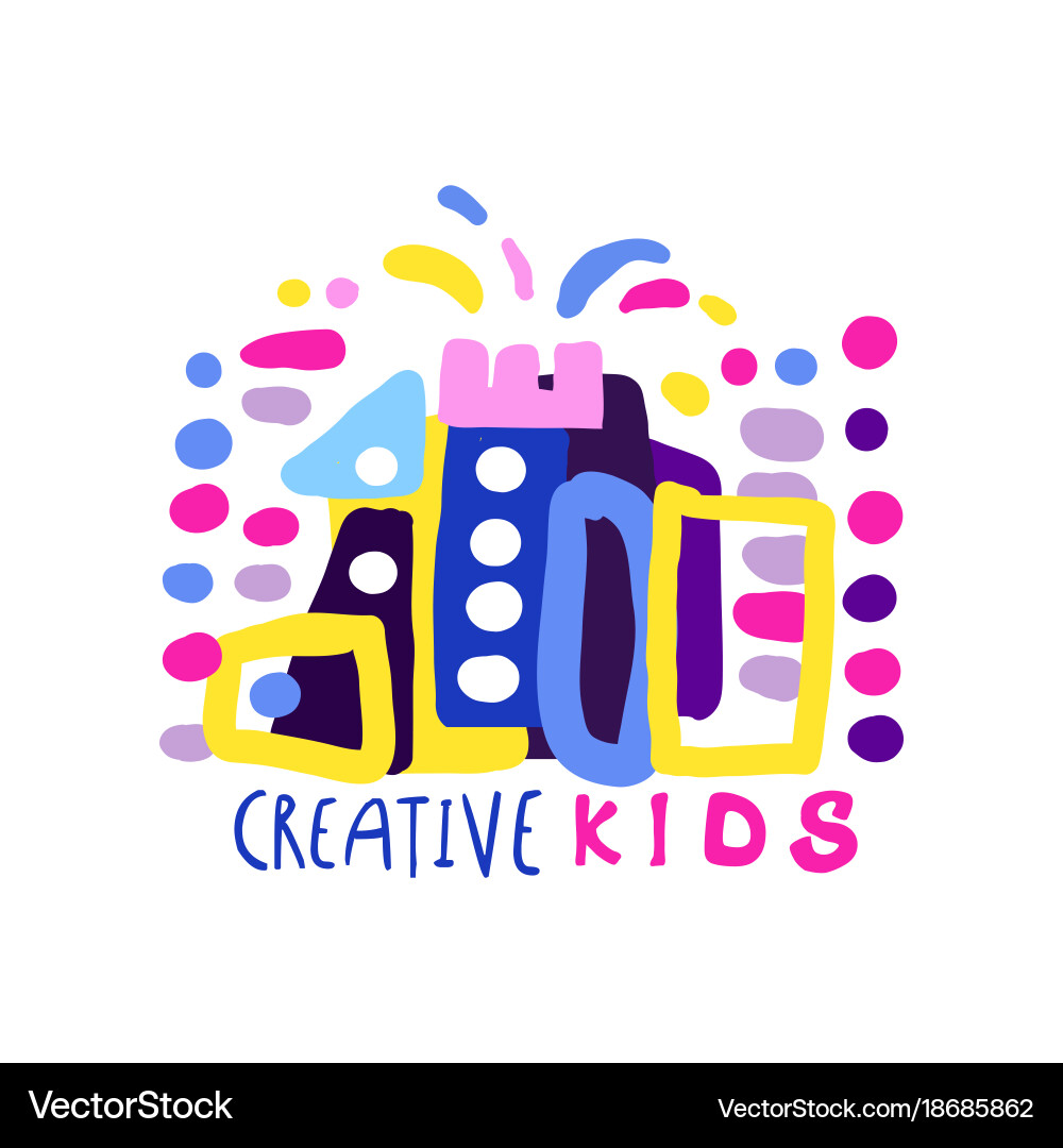 Creative kids logo design template labels Vector Image