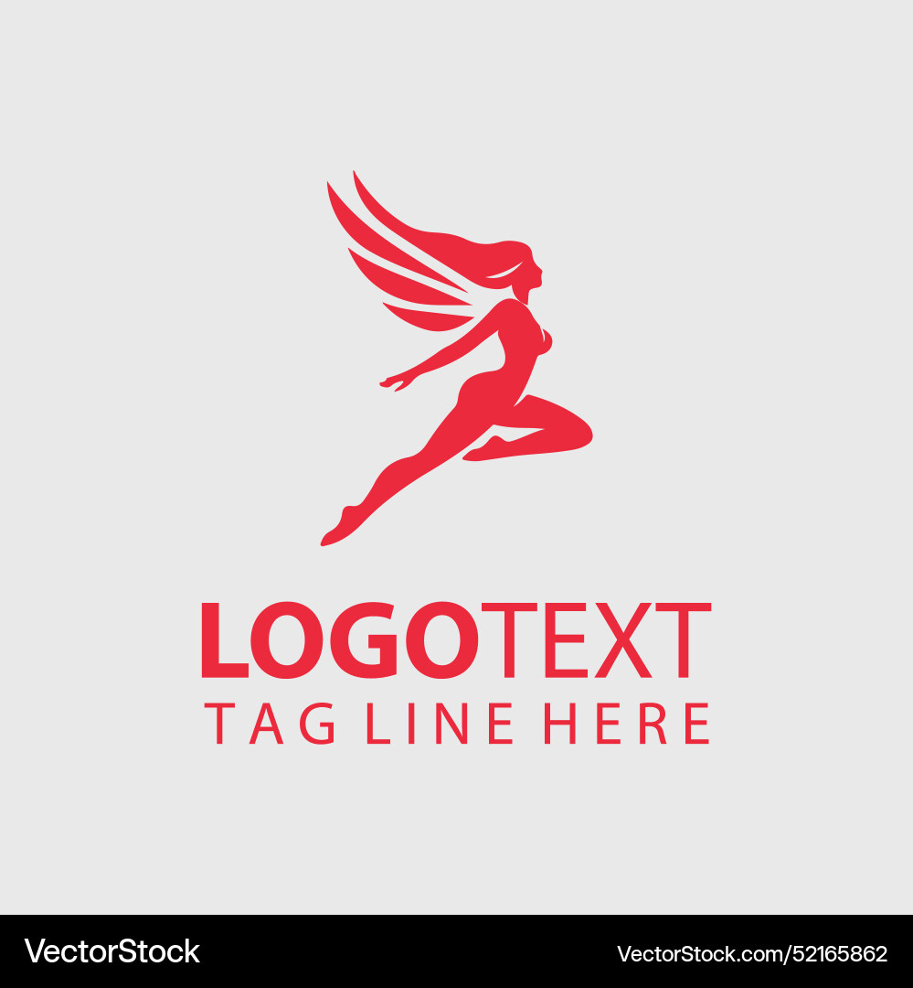 Flying women logo Royalty Free Vector Image - VectorStock