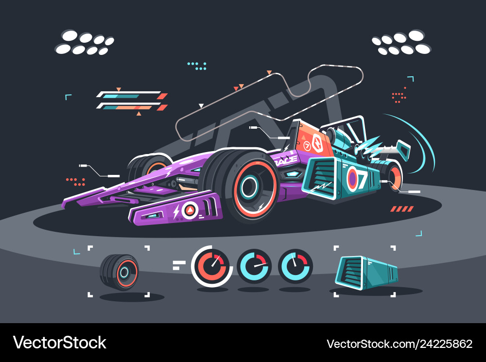 Formula 1 Racing Car Royalty Free Vector Image